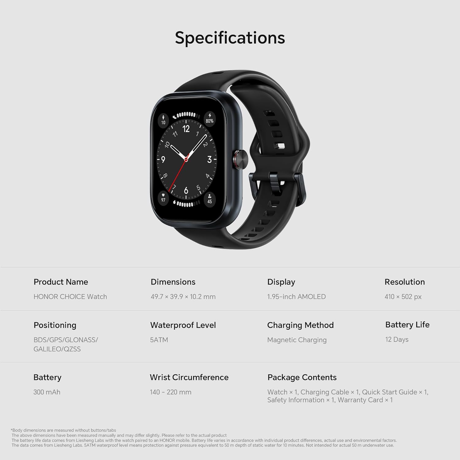 HONOR CHOICE Watch - Black | 1.95" AMOLED Display | Bluetooth Calling ...